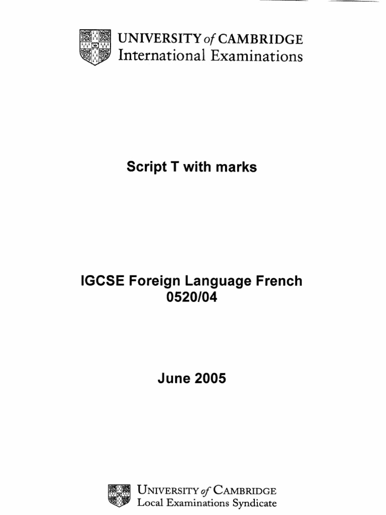 French (2nd Language) IGCSE CIE Paper 4 Continuous Writing Model Answer ...