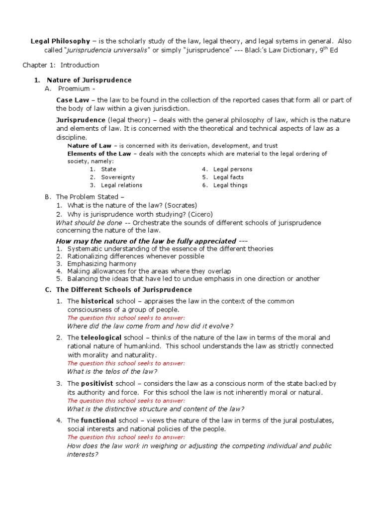Legal Philosophy Chapter 1 Reviewer | PDF | Jurisprudence | Crime ...