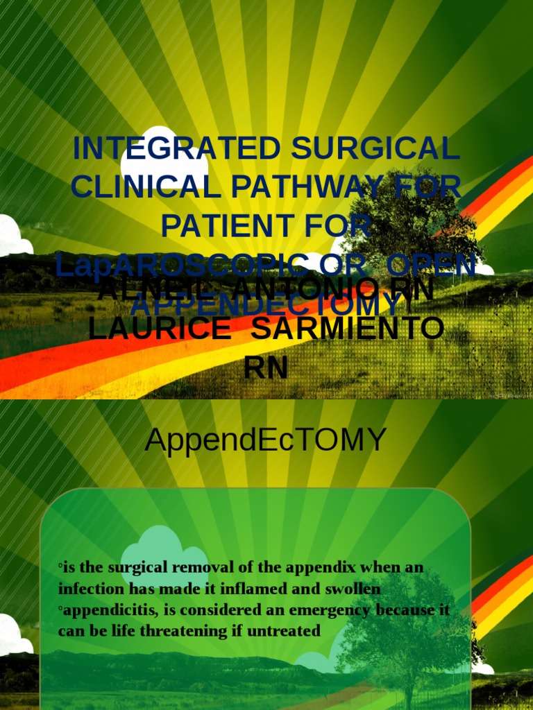 Integrated Surgical Clinical Pathway For Patient For Appendectomy | PDF ...