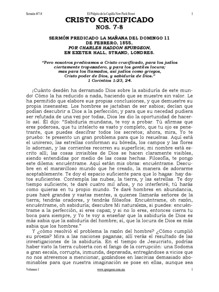 Charles Spurgeon - El Cristo Crucificado | PDF | Cristo (título) | calvinismo