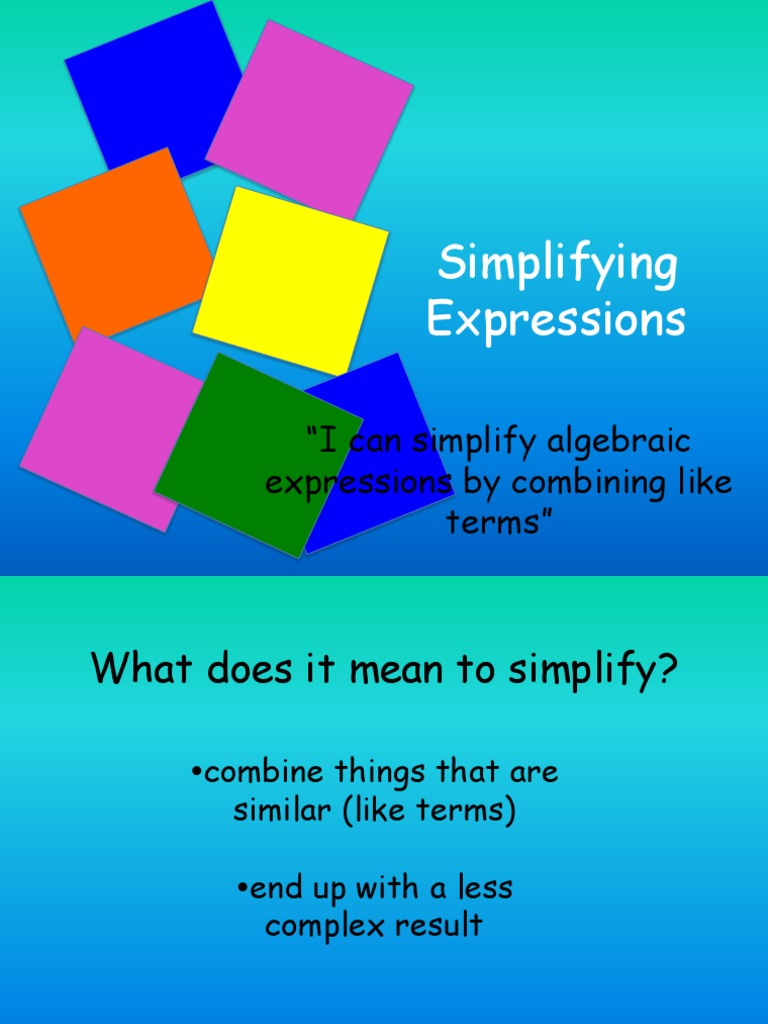 Algebra Simplification Basics | PDF