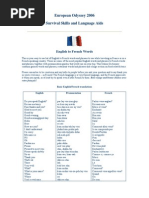 French A1 Vocabulary List | PDF | English Language | Linguistic Morphology