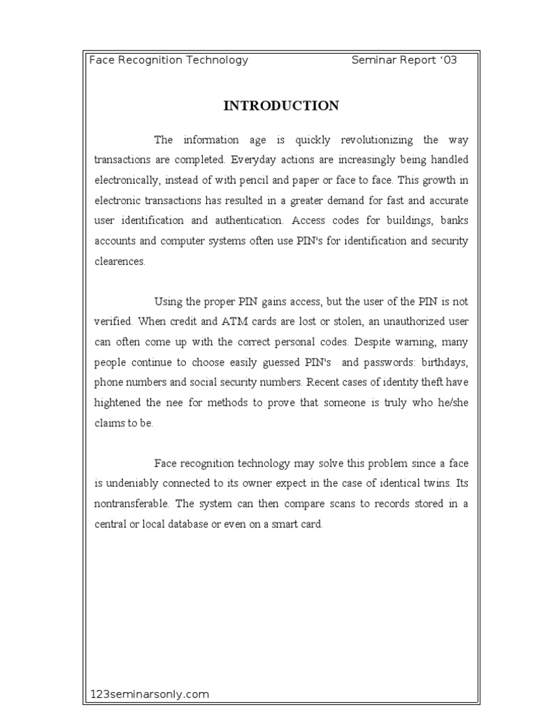 Face Recognition Technology Overview | PDF