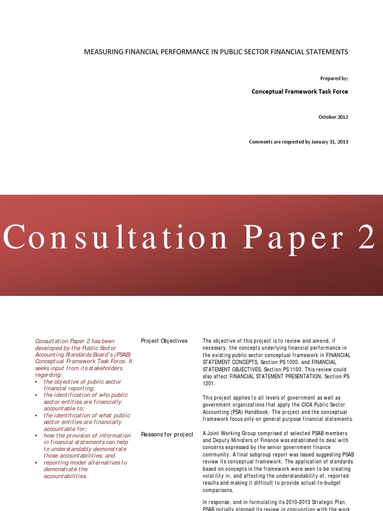 Consultation Paper 2: Measuring Financial Performance in Public Sector ...