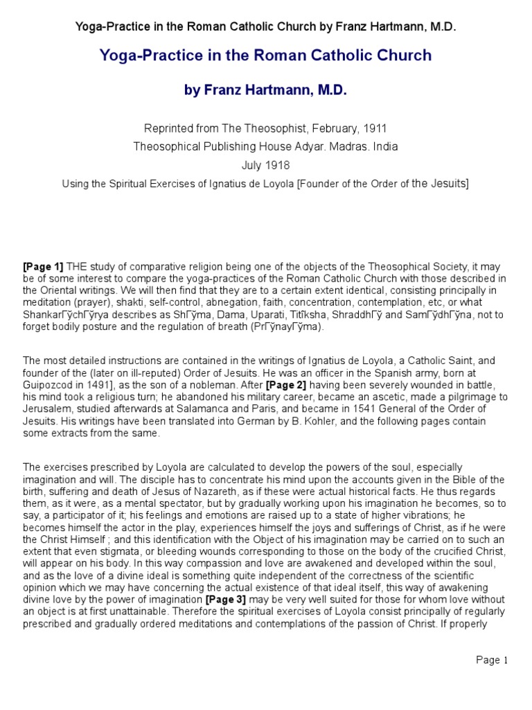 Catholic Yoga Practices Explained | PDF | Meditation | Predestination
