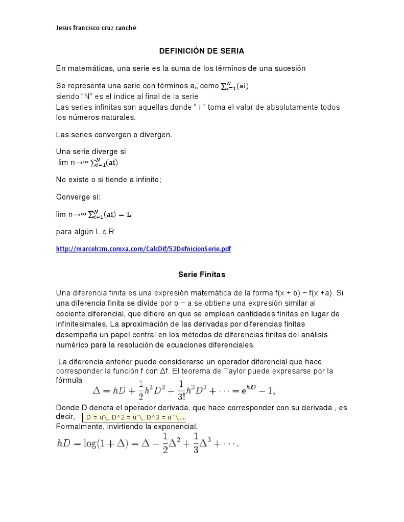 Serie Finitas | PDF | Secuencia | Diferencia finita