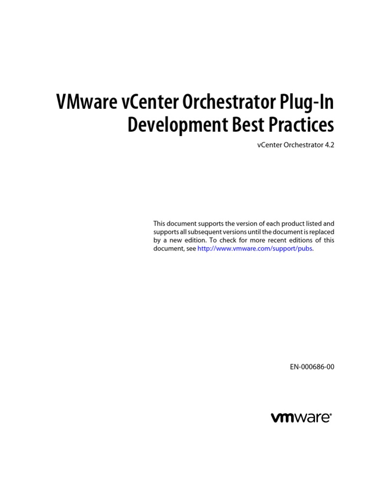 Vcenter Orchestrator Plugin Development Best Practices Pdf Application Programming