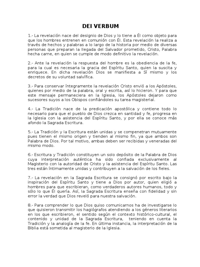 Dei Verbum | PDF | Biblia | Religiones abrahámicas
