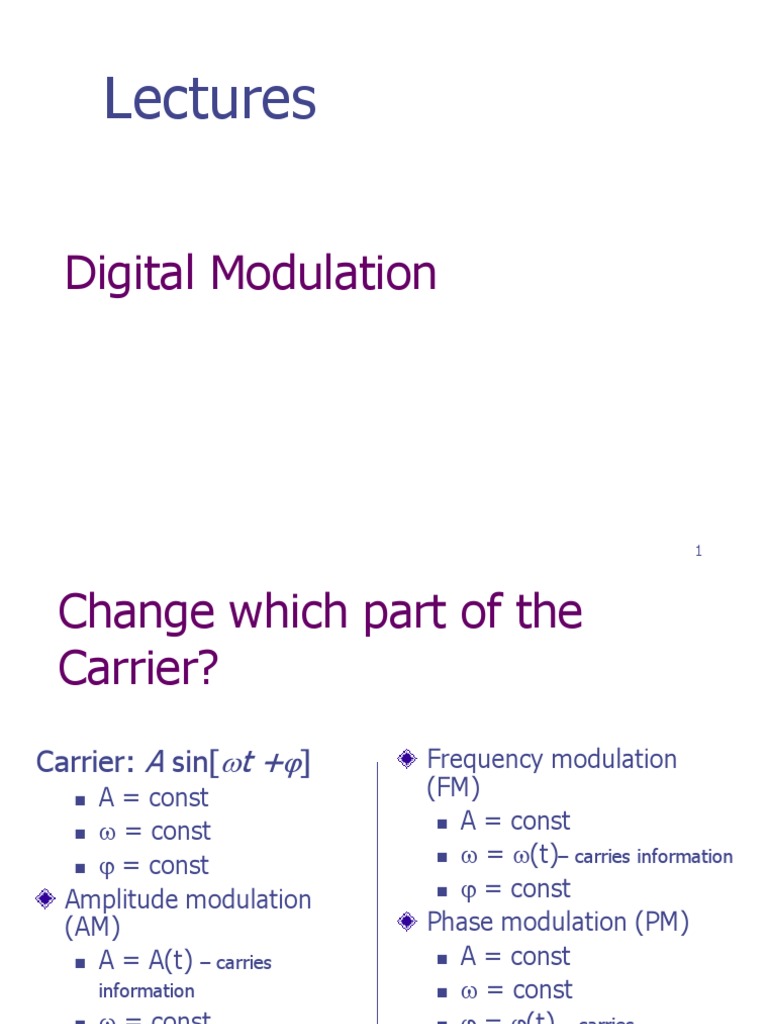 Digital Modulation Techniques Comparison | PDF | Modulation | Wireless