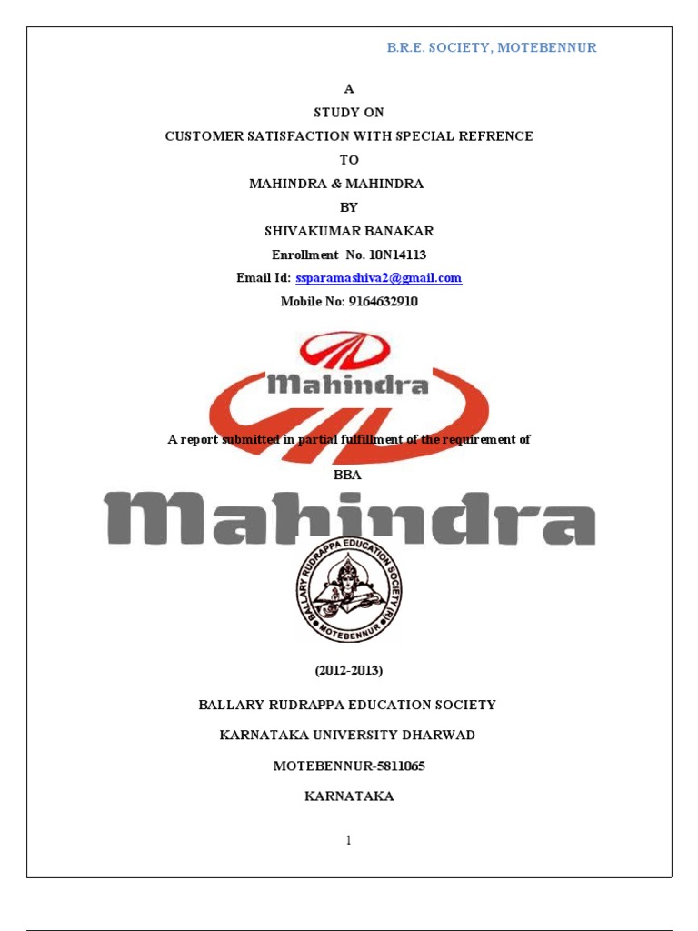 Mahindra And Mahindra Pdf Customer Relationship Management Sport