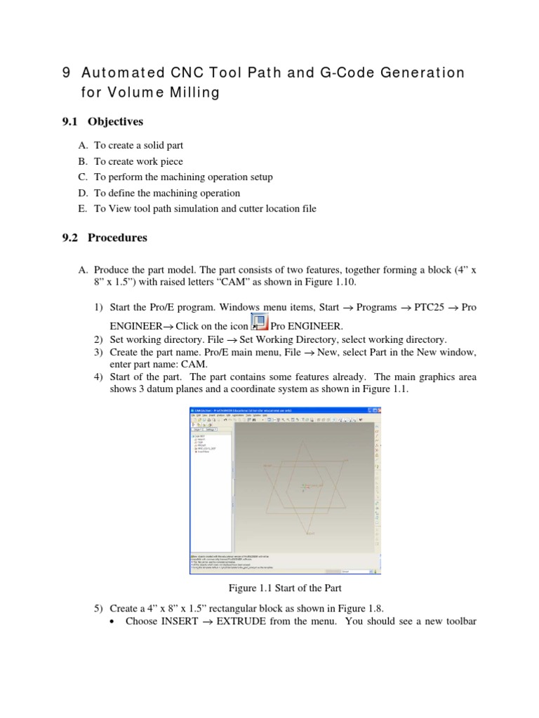 ProENGINEER Manufacturing - Automated CNC Tool Path and G-Code ...