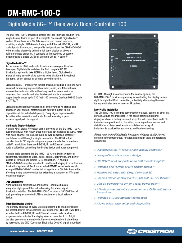 DM RMC 100 C | Download Free PDF | Hdmi | Electrical Connector