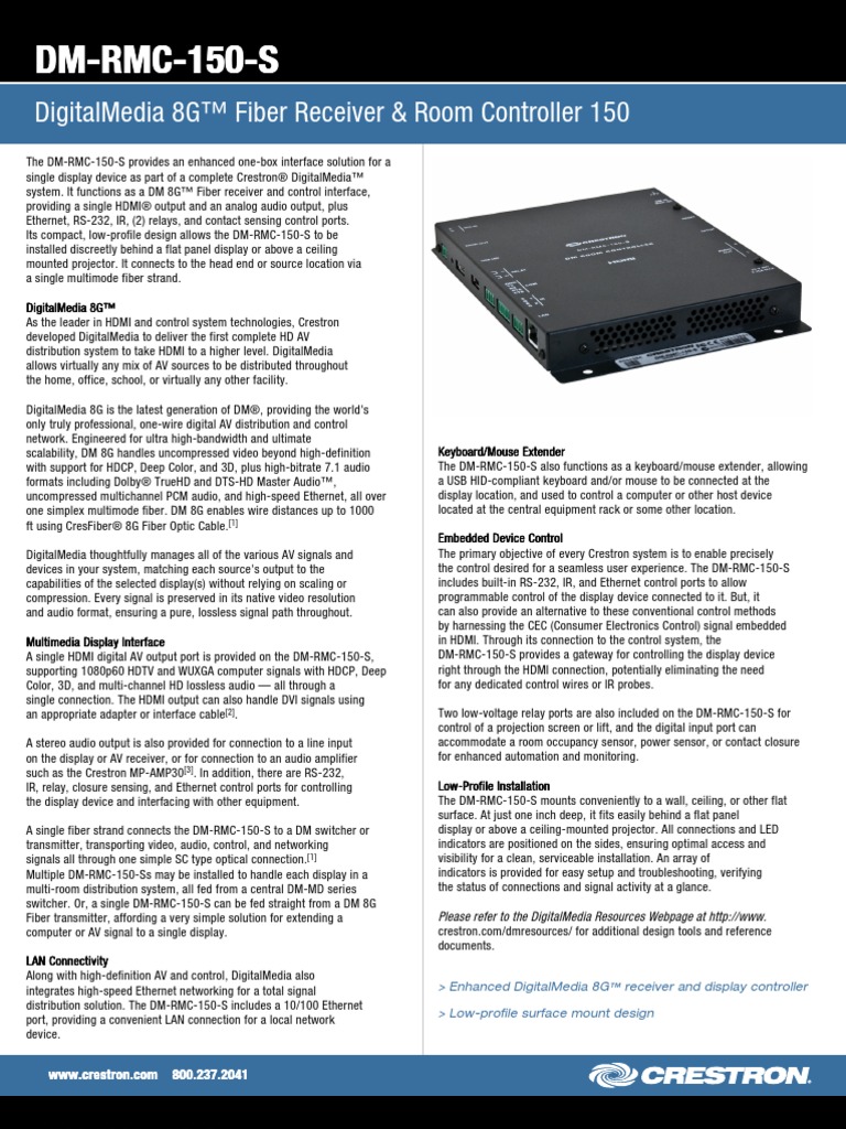 DM RMC 150 S | PDF | Hdmi | Usb