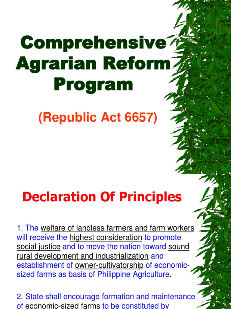 Comprehensive Agrarian Reform Overview | PDF | Agriculture | Economies
