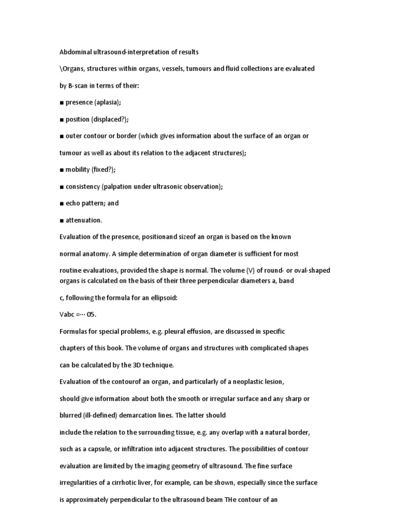 Abdominal ultrasound interpretation guide | PDF | Ultrasound | Neoplasms