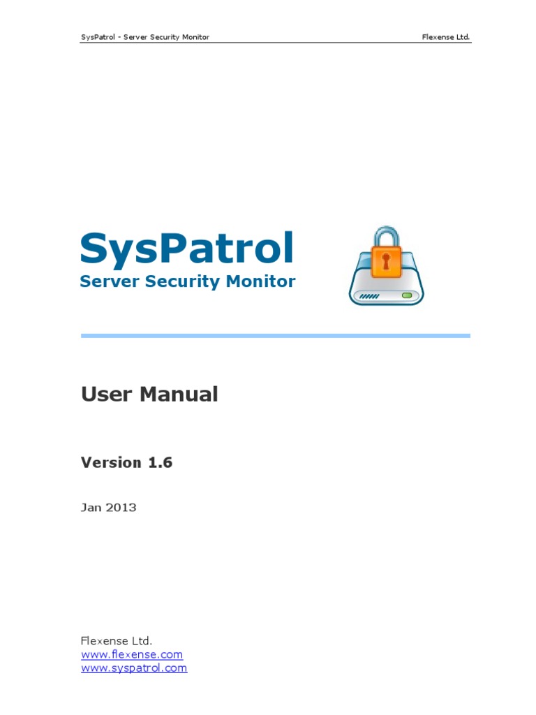 SysPatrol Server Manual | PDF | Port (Computer Networking) | Windows Registry