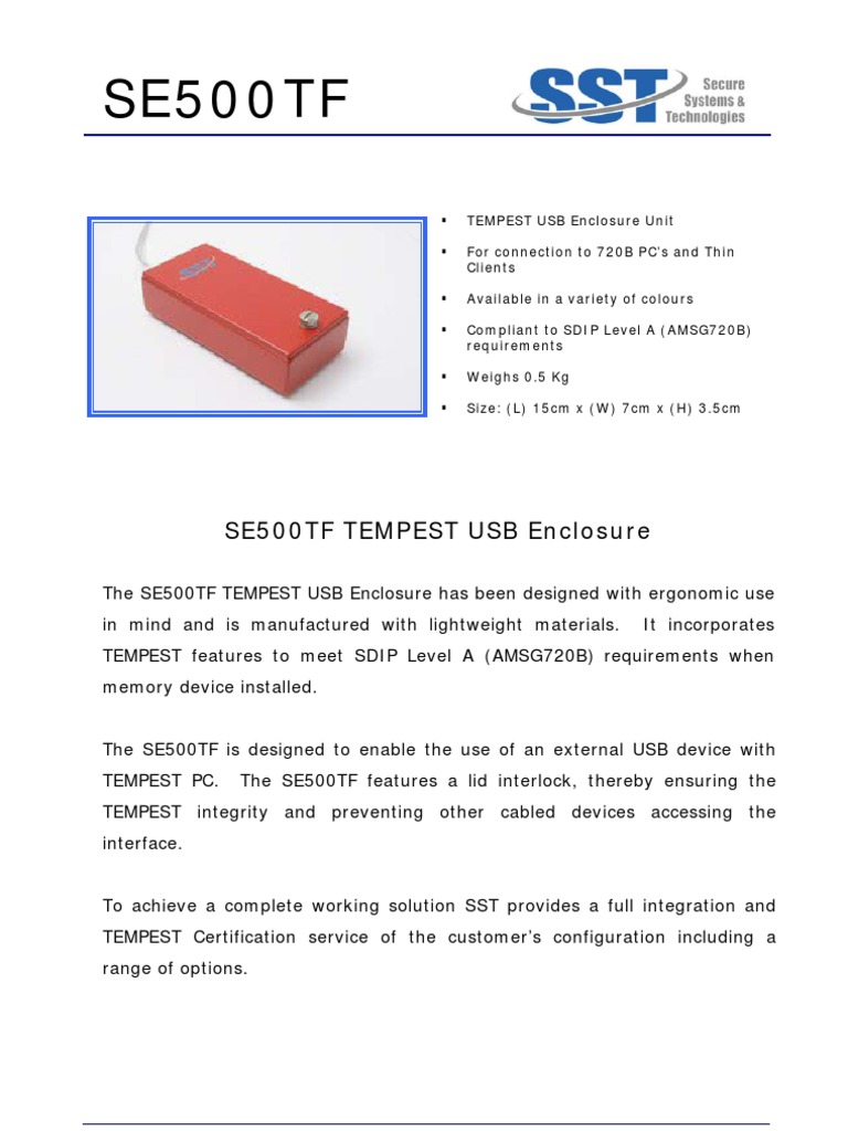 Tempest Usb Enclosure | PDF | Business | Technology & Engineering