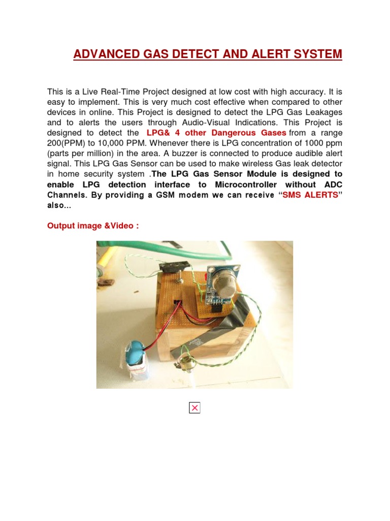 Gas Leakage Alarm Mini Project | PDF | Liquefied Petroleum Gas ...