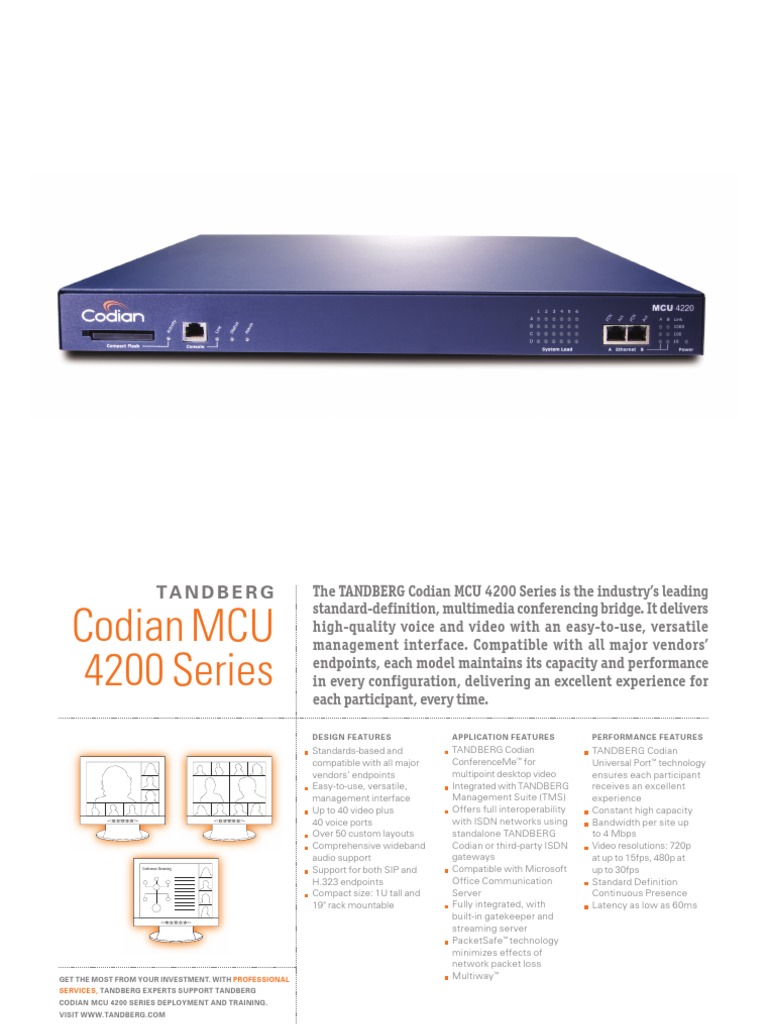 Tandberg Codia MCU 4200 | PDF | Streaming Media | Session Initiation Protocol