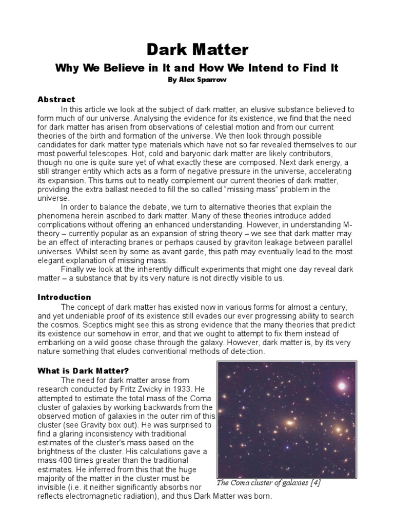 Essay Dark Matter | PDF | Dark Matter | Dark Energy