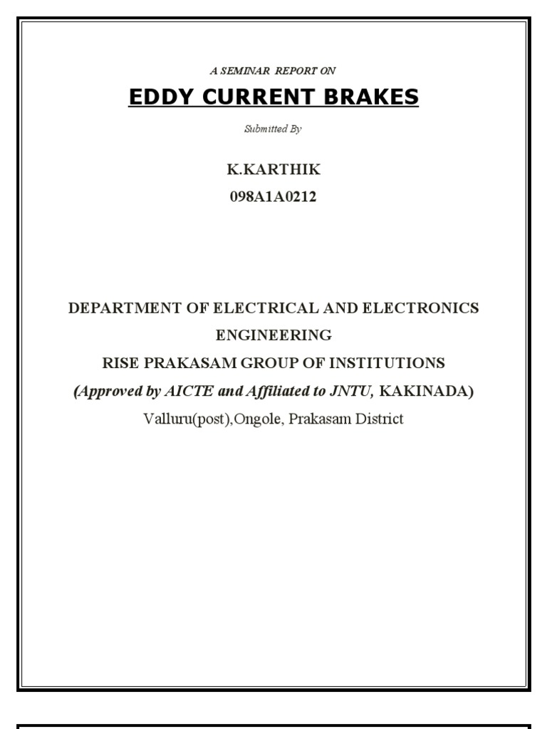 Eddy Current Brakes | PDF | Electromagnetic Induction | Brake