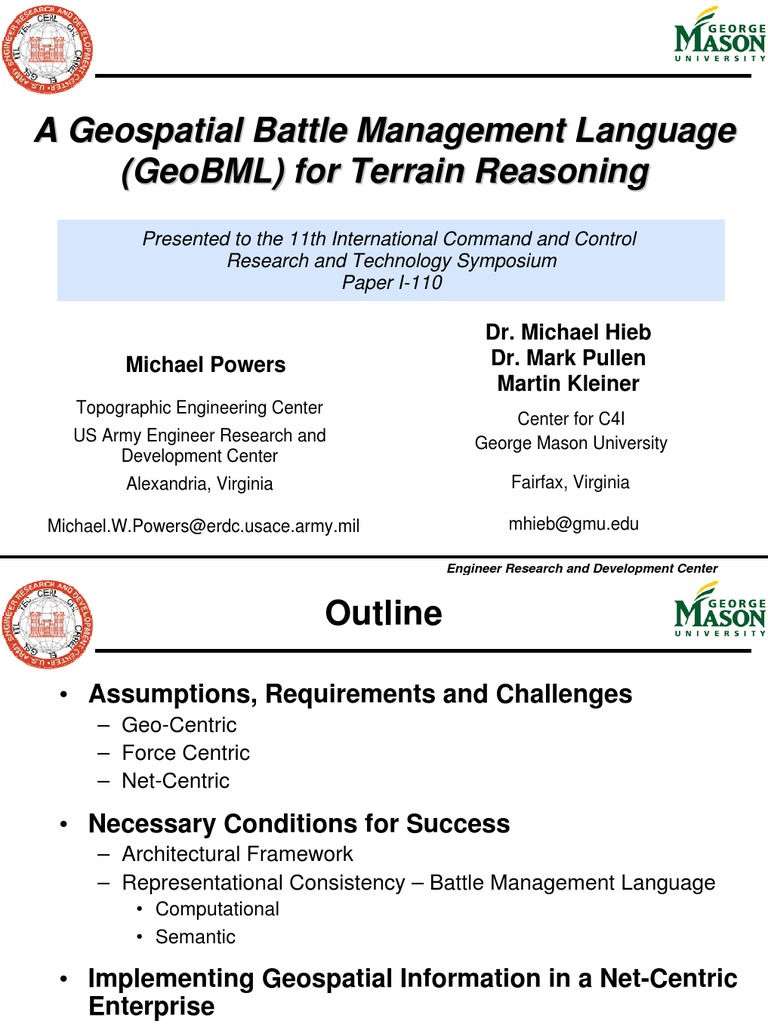 A Geo Spatial Battle Management Language (Geobml) For Terrain Reasoning ...