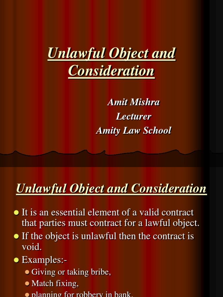 Unlawful Objects in Contract Law | PDF | Public Policy Doctrine ...