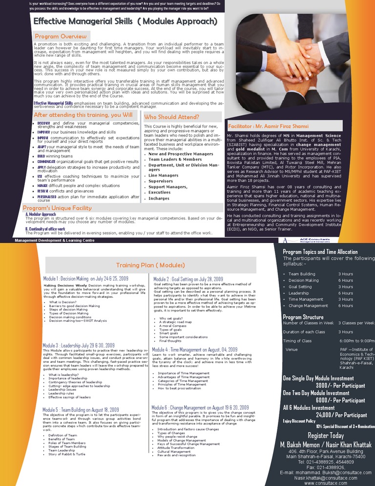 Effective Managerial Skills: A Modular Training Program on Crucial ...