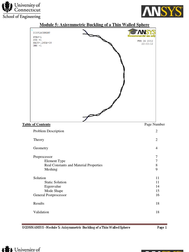 Module 5: Axisymmetric Buckling of A Thin Walled Sphere | PDF ...