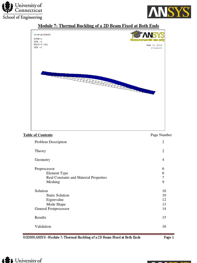 Ansys | PDF | Buckling | Young's Modulus