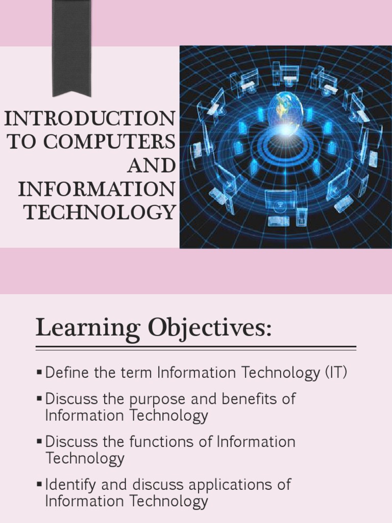 Lecture 1 Introduction To Computers Pdf Input Output Information Technology