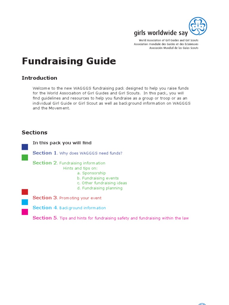 Fundraising Guide: Sections | PDF | Scouting