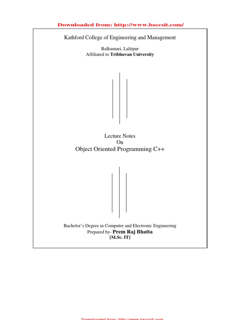 Bsccsit Com C Pdf Object Oriented Programming Object Computer