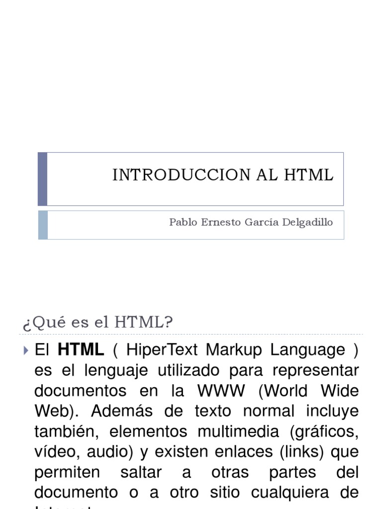 Introduccion Al HTML | PDF | HTML | Informática