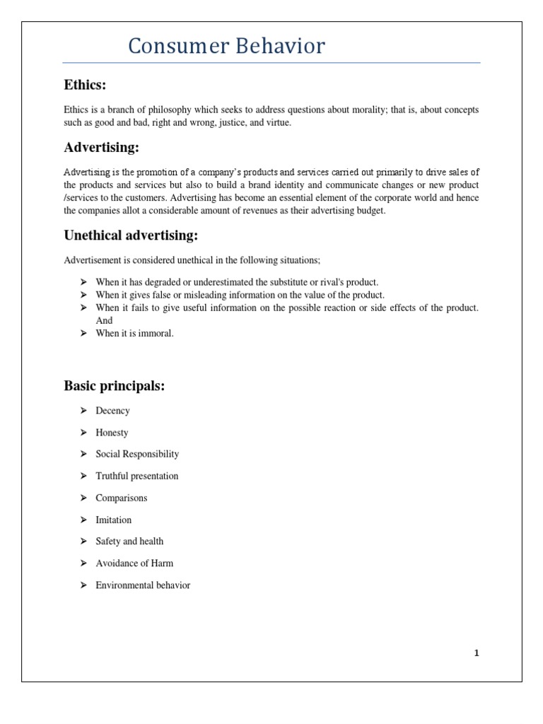 Advertisement Ethics | PDF | Advertising | Consumer Behaviour