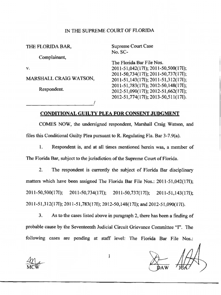 Conditional Guilty Plea For Consent Judgment | PDF | Lawyer | Law Firm