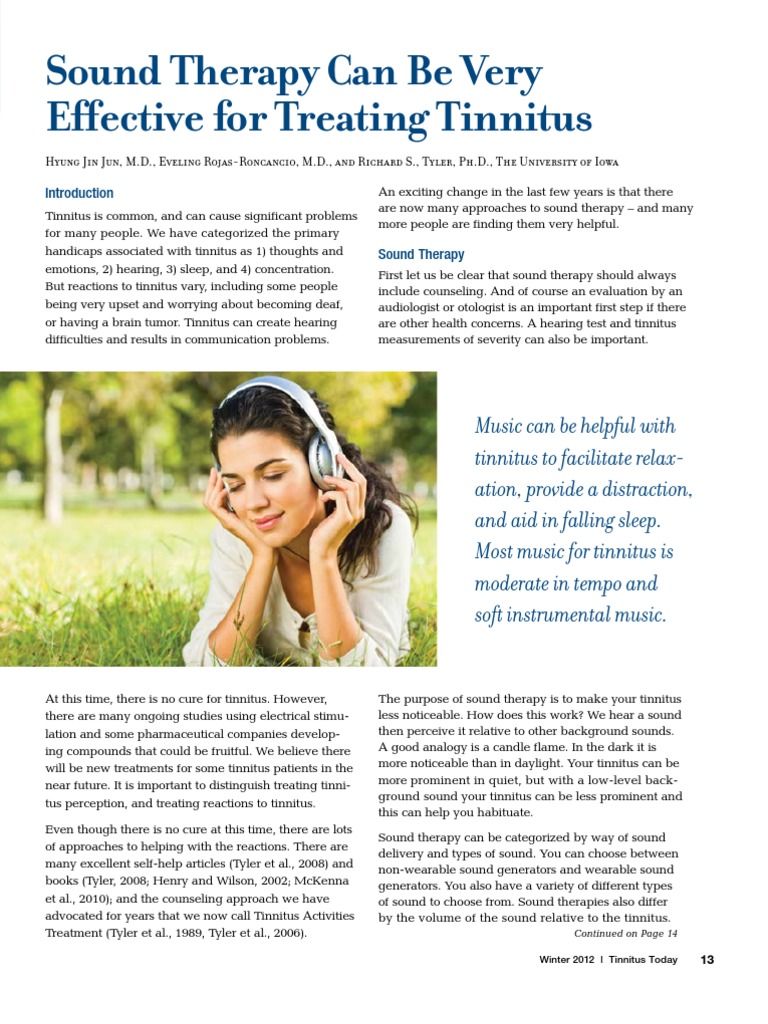 Sound Therapy Can Be Very Effective For Treating Tinnitus - Jun, Rojas ...