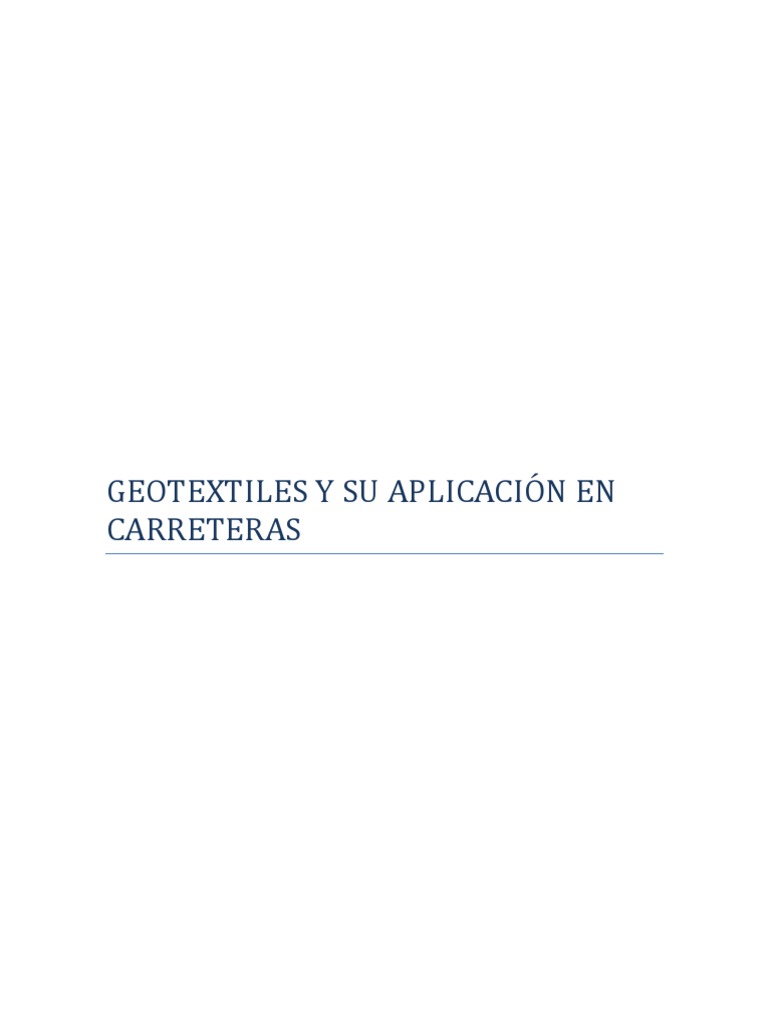 Geotextiles y Su Aplicación en Carreteras | PDF | Fibra sintética | Materiales