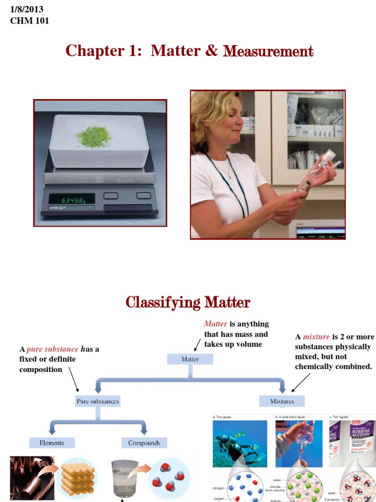 Chapter 1: Matter & Measurement | PDF | Chemical Substances | Significant Figures