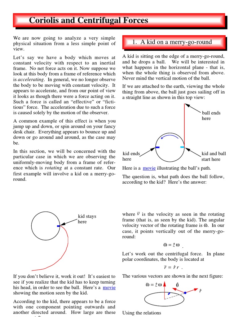 Coriolis and Centrifugal Forces | PDF | Geometry | Motion (Physics) Coriolis and Centrifugal Forces | PDF | Geometry | Motion (Physics)