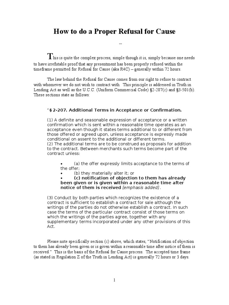 How To Do A Proper Refusal For Cause | PDF | Registered Mail | Mail
