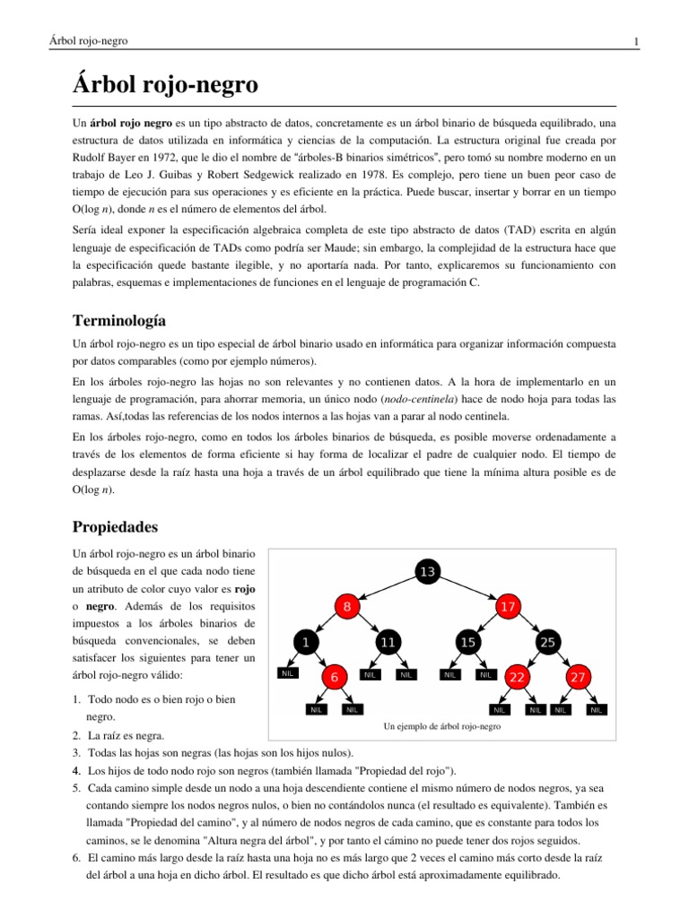 Árbol rojo-negro | PDF | Informática | Áreas de informática