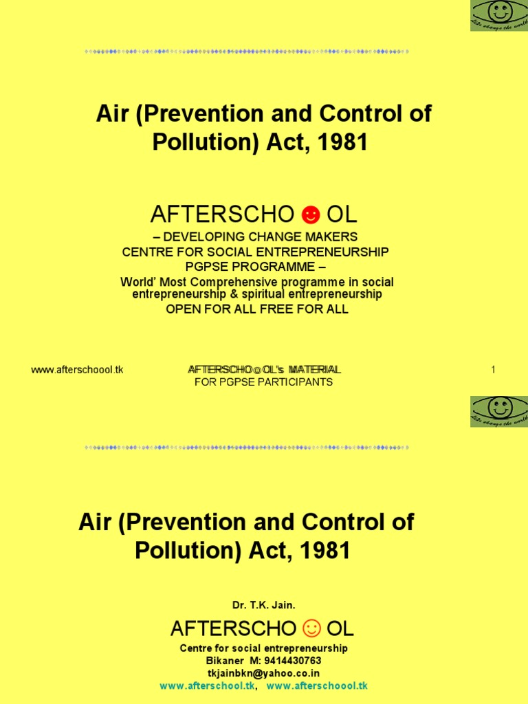 Air (Prevention of Pollution) Act | PDF | Pollution | Air Pollution