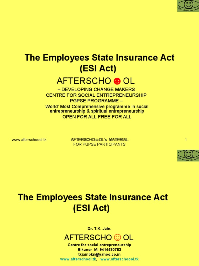 The Employees State Insurance Act (ESI Act) | PDF | Employment | Business