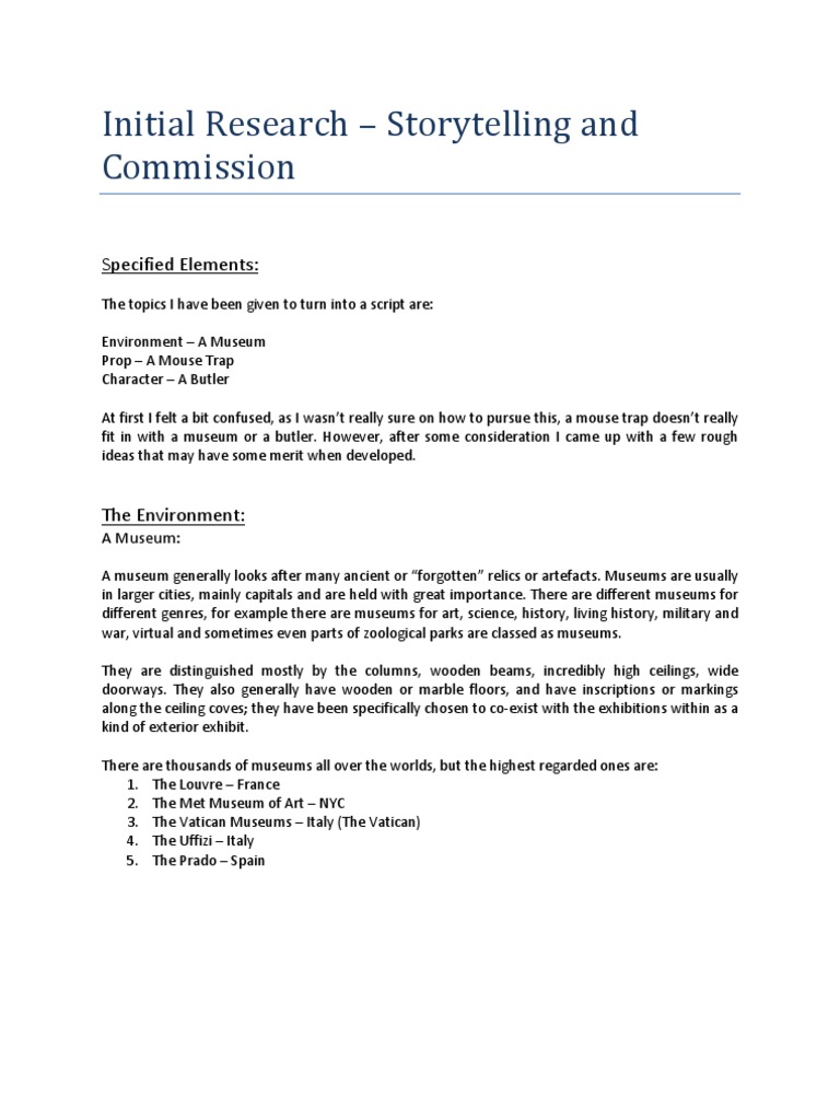 Initial Research | Download Free PDF | Museum | Library And Museum