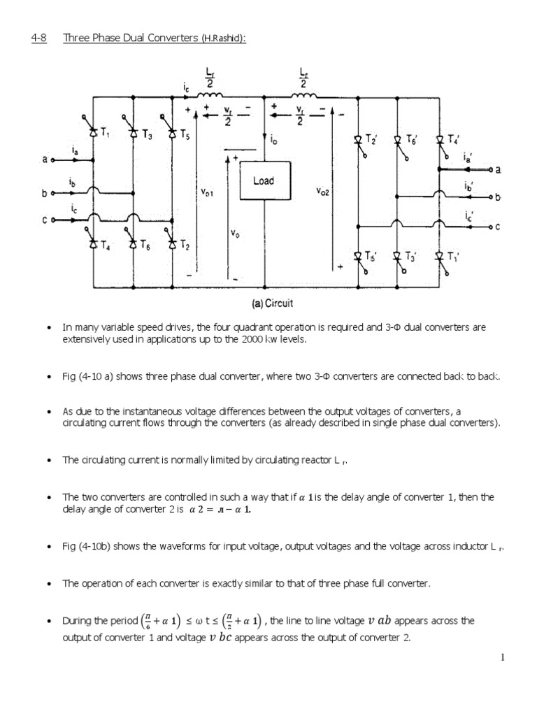 Three Phase Dual Converter Overview | PDF | Voltage | Electric Power