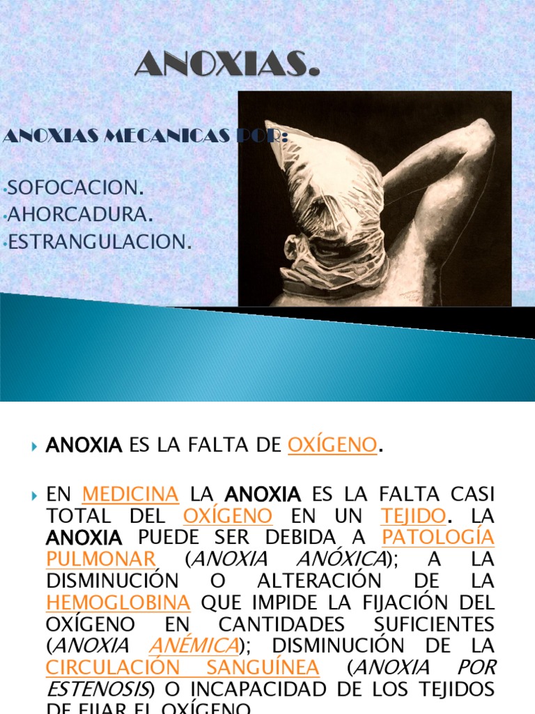 Anoxias Mecánicas: Tipos y Causas | PDF | Oxígeno | Especialidades Medicas