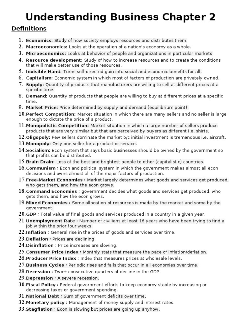 Understanding Business Chapter 2 | PDF | Market Economy | Economics