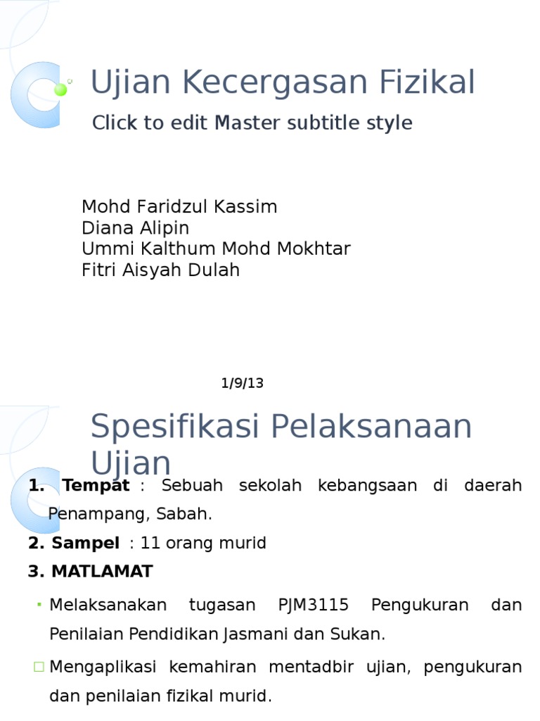 Ujian Kecergasan Fizikal | PDF