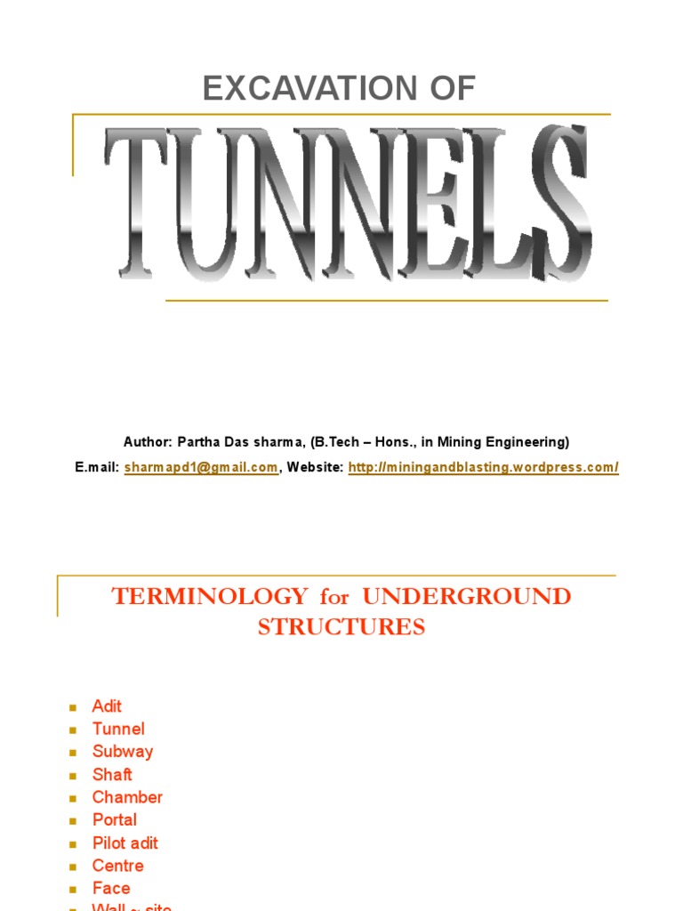Underground Excavation Terminology Guide | PDF | Tunnel | Geology